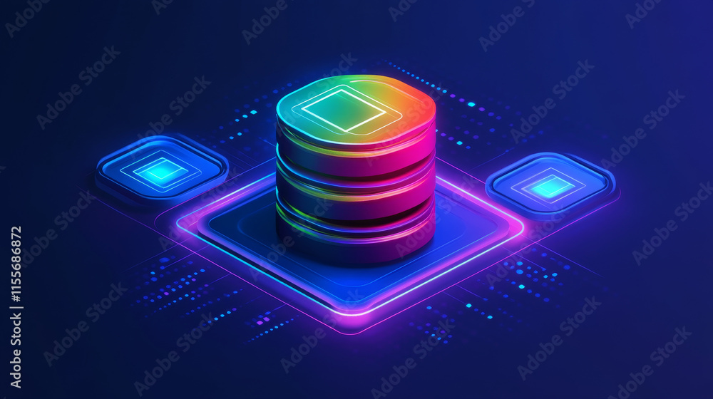 Hologram data table. A data table of polygons, triangles of points and ...