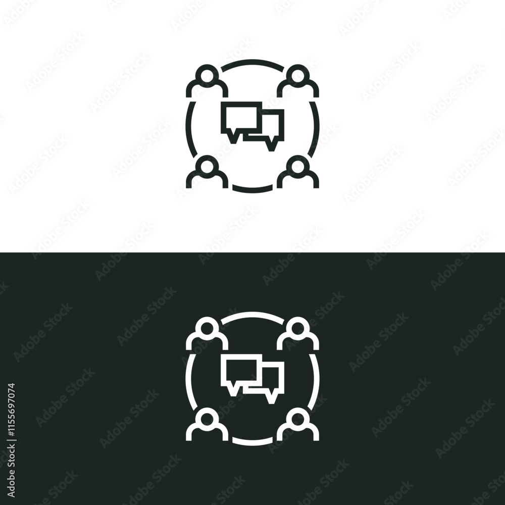 Communication skills icon isolated on white background. Vector ...