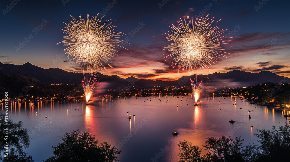 Wind. Wind consists of sparks and fire. Festive bright fireworks ...