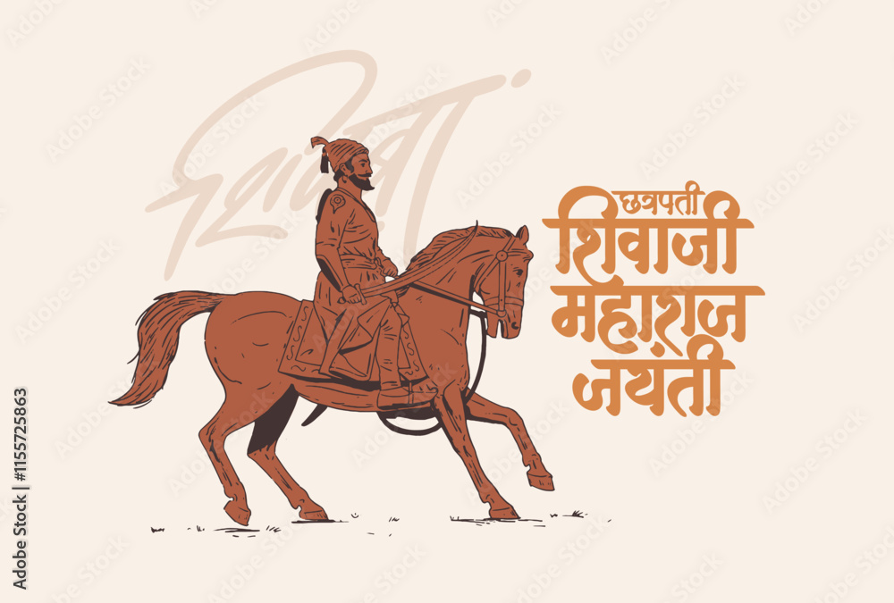 Chhatrapati Shivaji Maharaj hand drawn, sketch, vector illustration ...