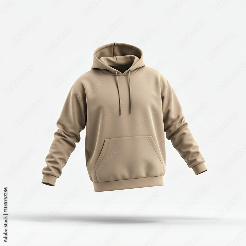 A floating hoodie mockup in a dynamic pose, with the sleeves positioned ...