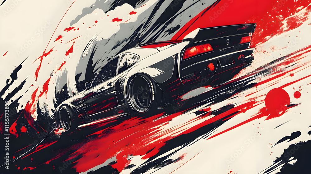 Speed and Style: A Dynamic Car Illustration Stock Photo | Adobe Stock