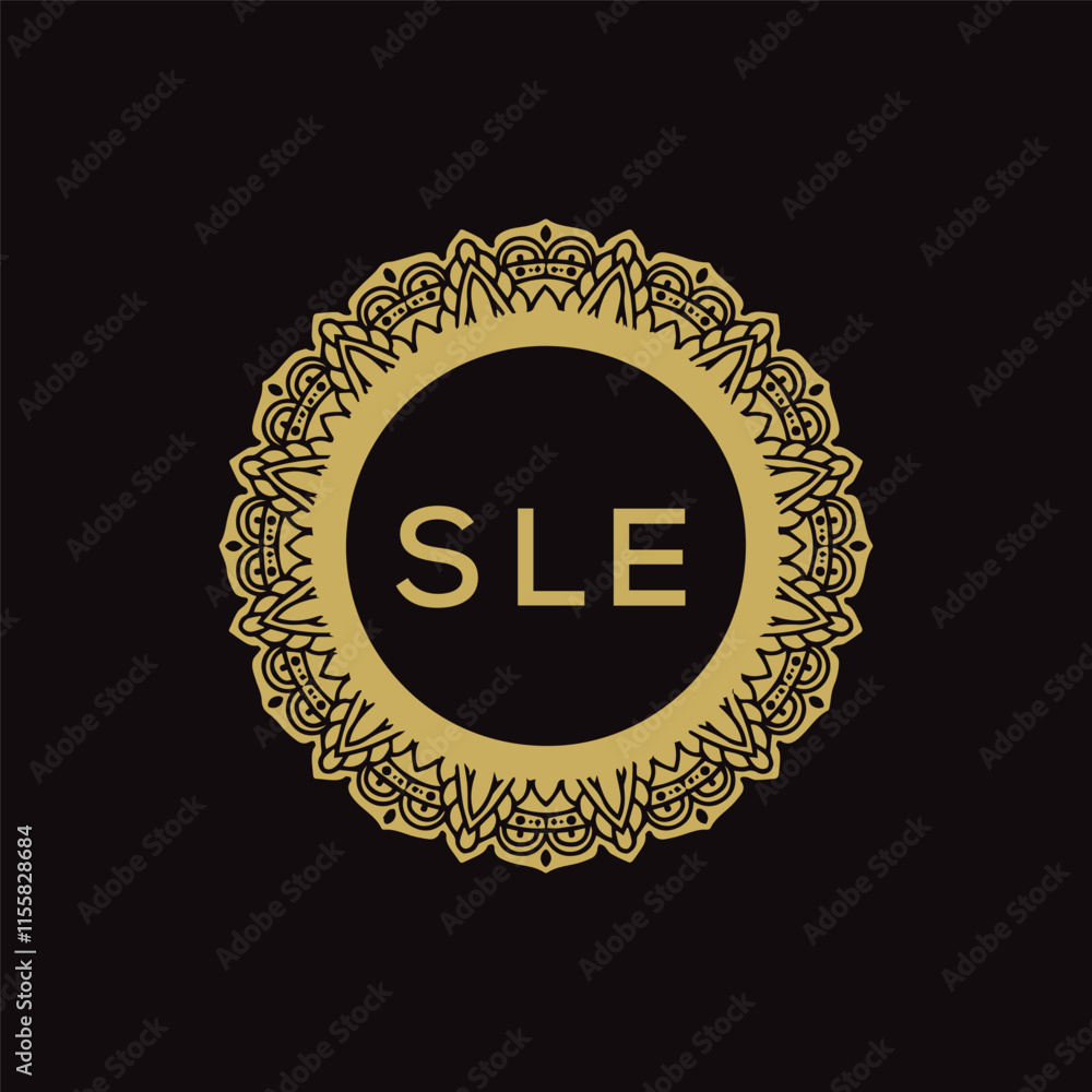SLE letter logo design with black background in illustrator, vector ...
