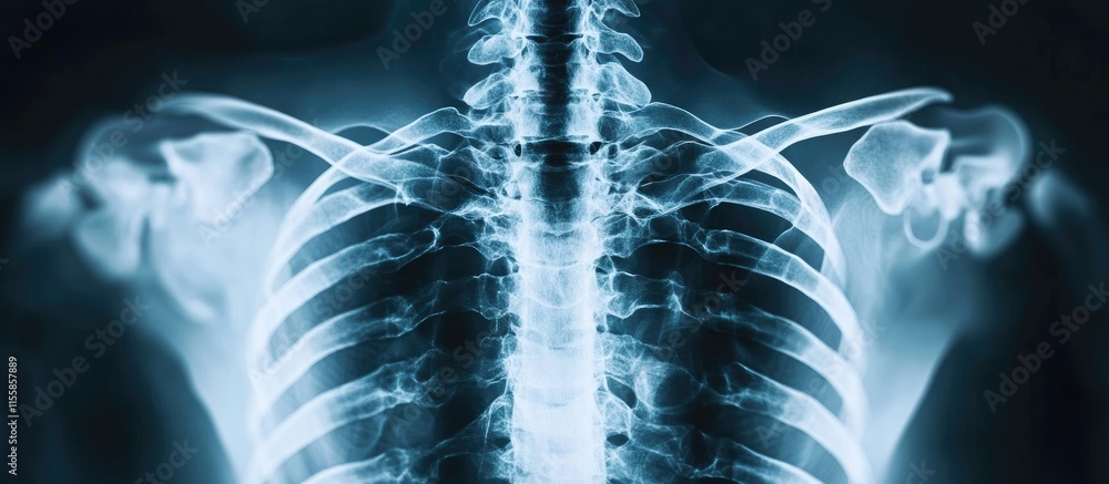 Radiographic Background of Human Chest X-ray with Empty Space for Text ...