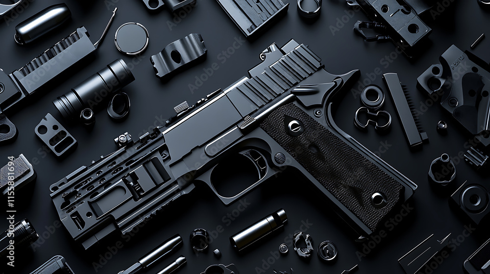Pistol components, wallpaper, details of spare parts and components of ...