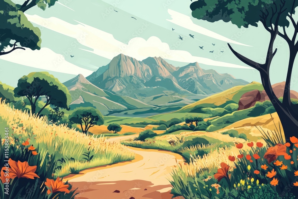 Vibrant South African Flag Illustration Celebrating Heritage Day with ...