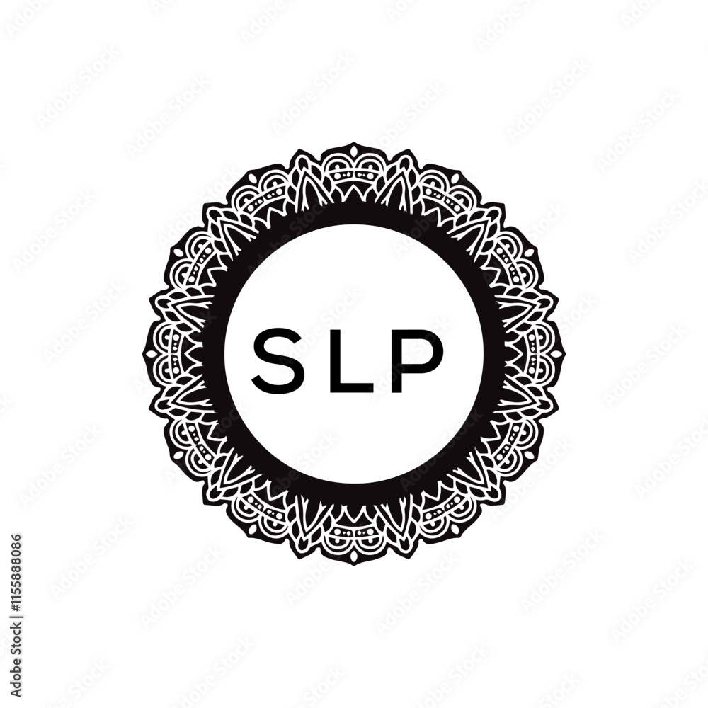 SLP letter logo design with black background in illustrator, vector ...