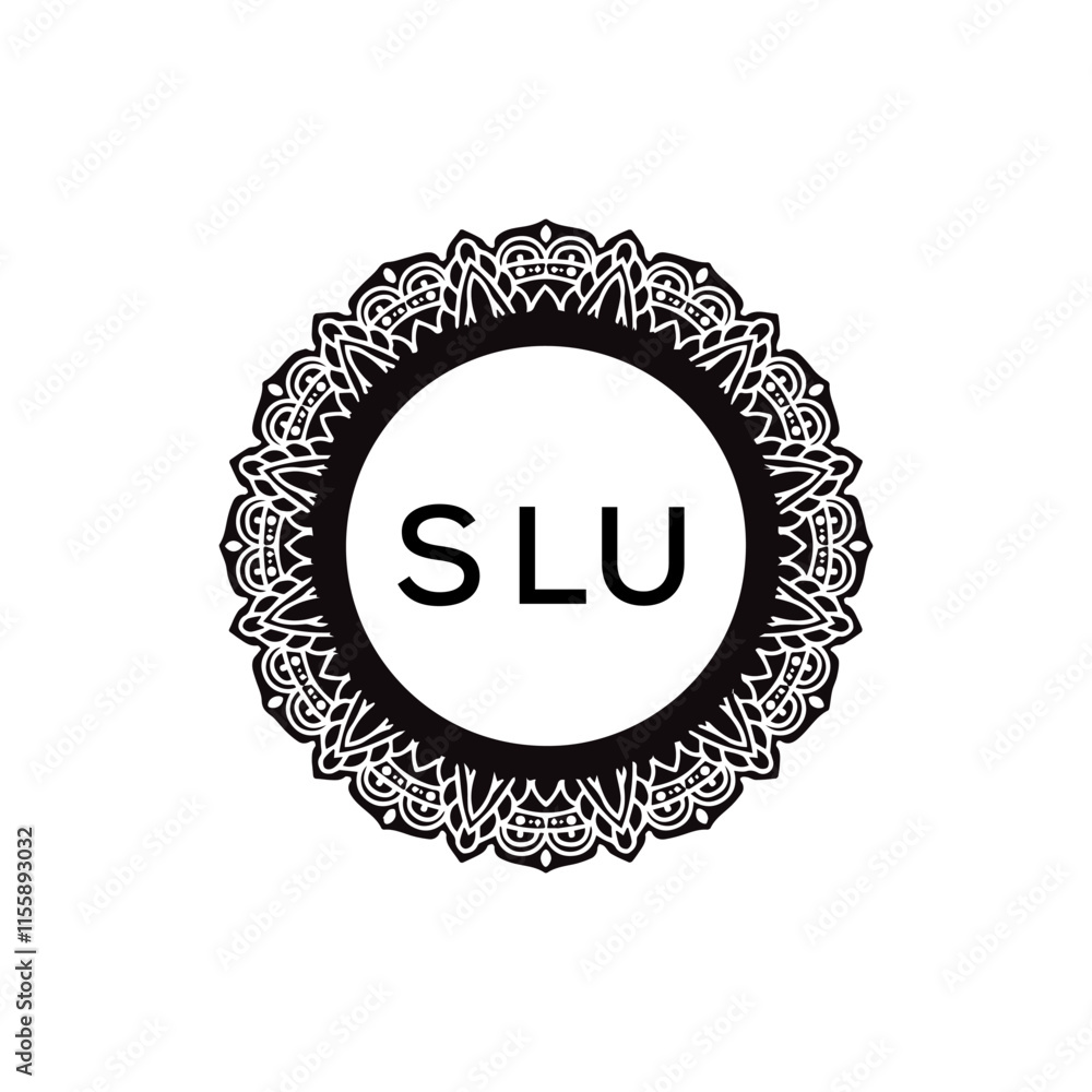 SLU letter logo design with black background in illustrator, vector ...