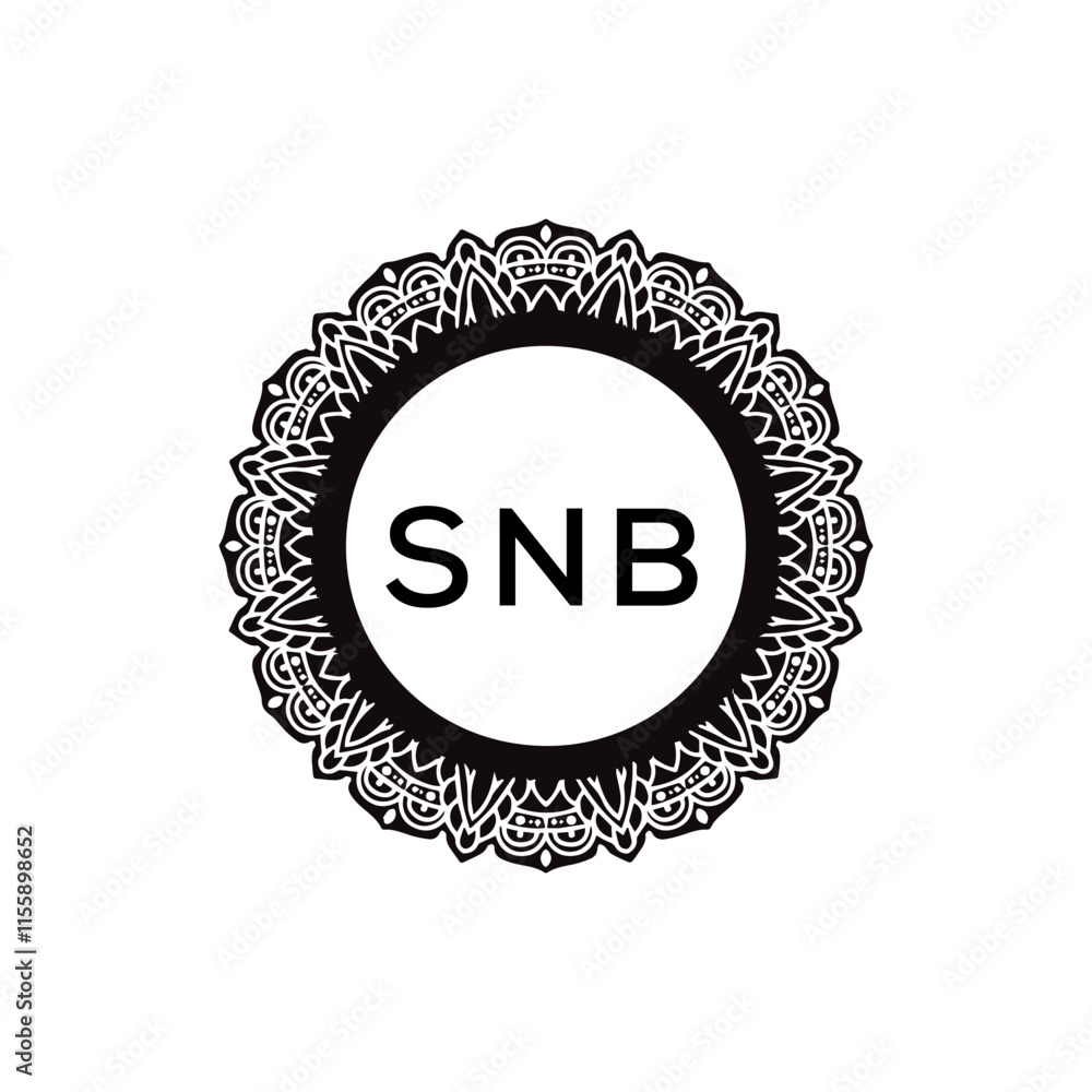 SNB letter logo design with black background in illustrator, vector logo modern alphabet font ...