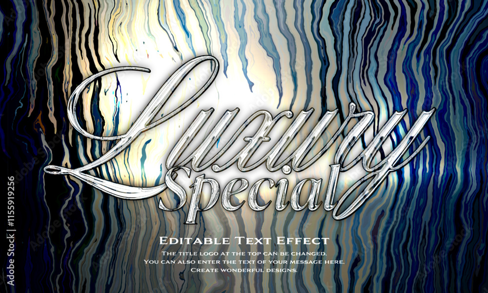 ”Luxury King” chrome metallic editable title logo text style effect ...