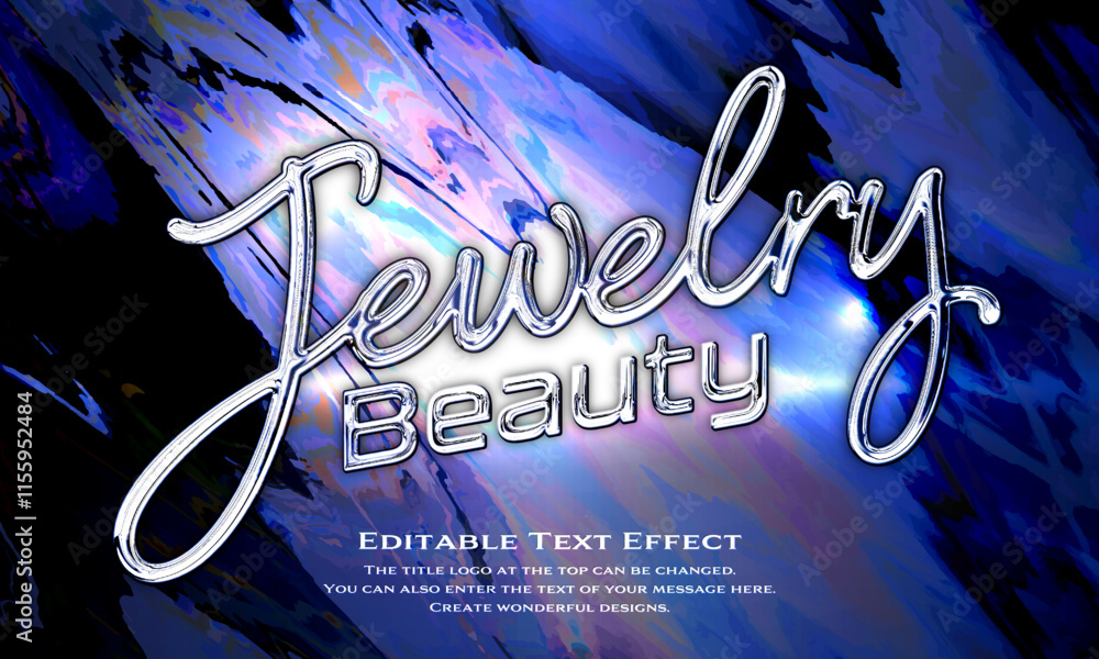 ”Jewelry Special” chrome metallic editable title logo text style effect ...