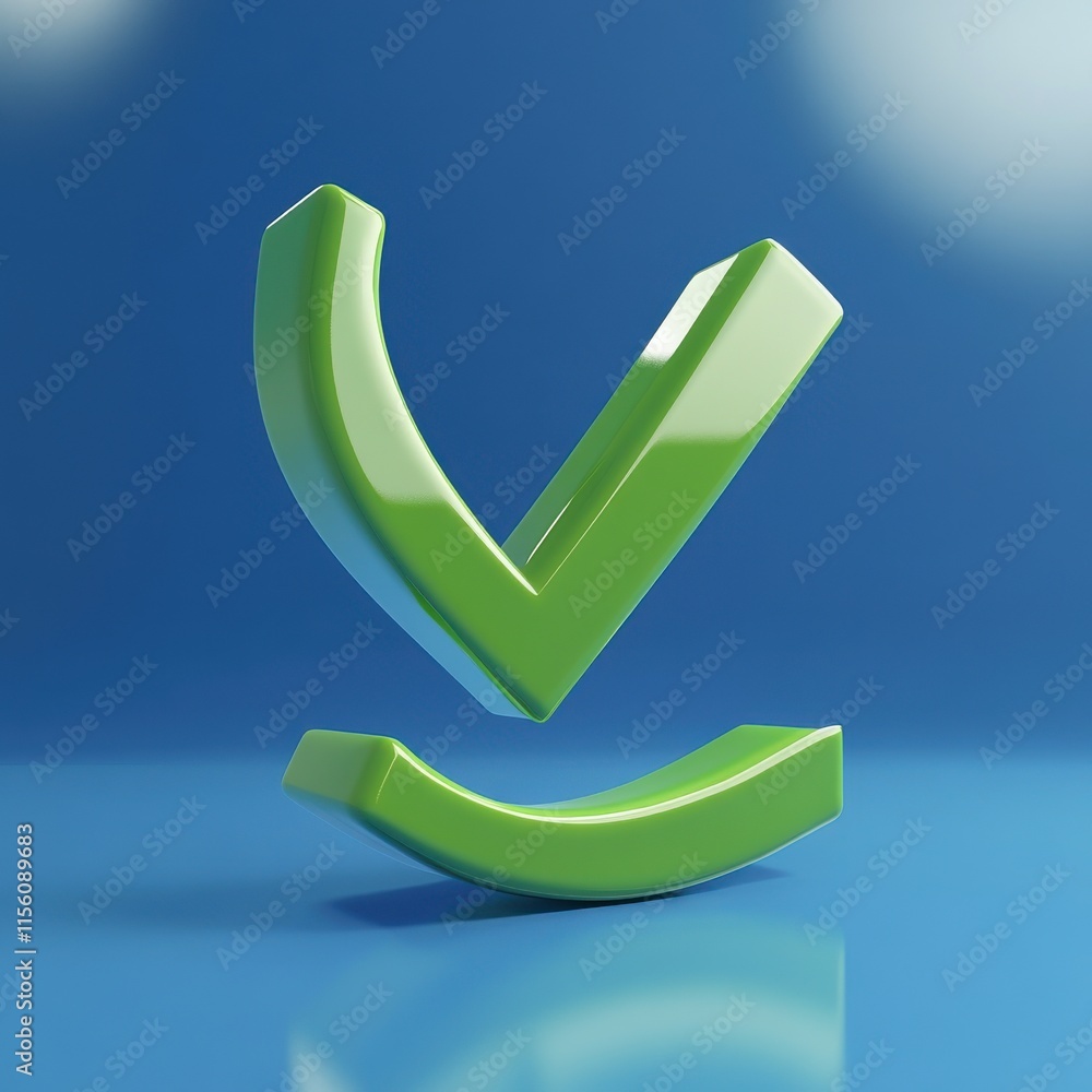 Green check mark symbols against a vibrant blue background, conveying ...