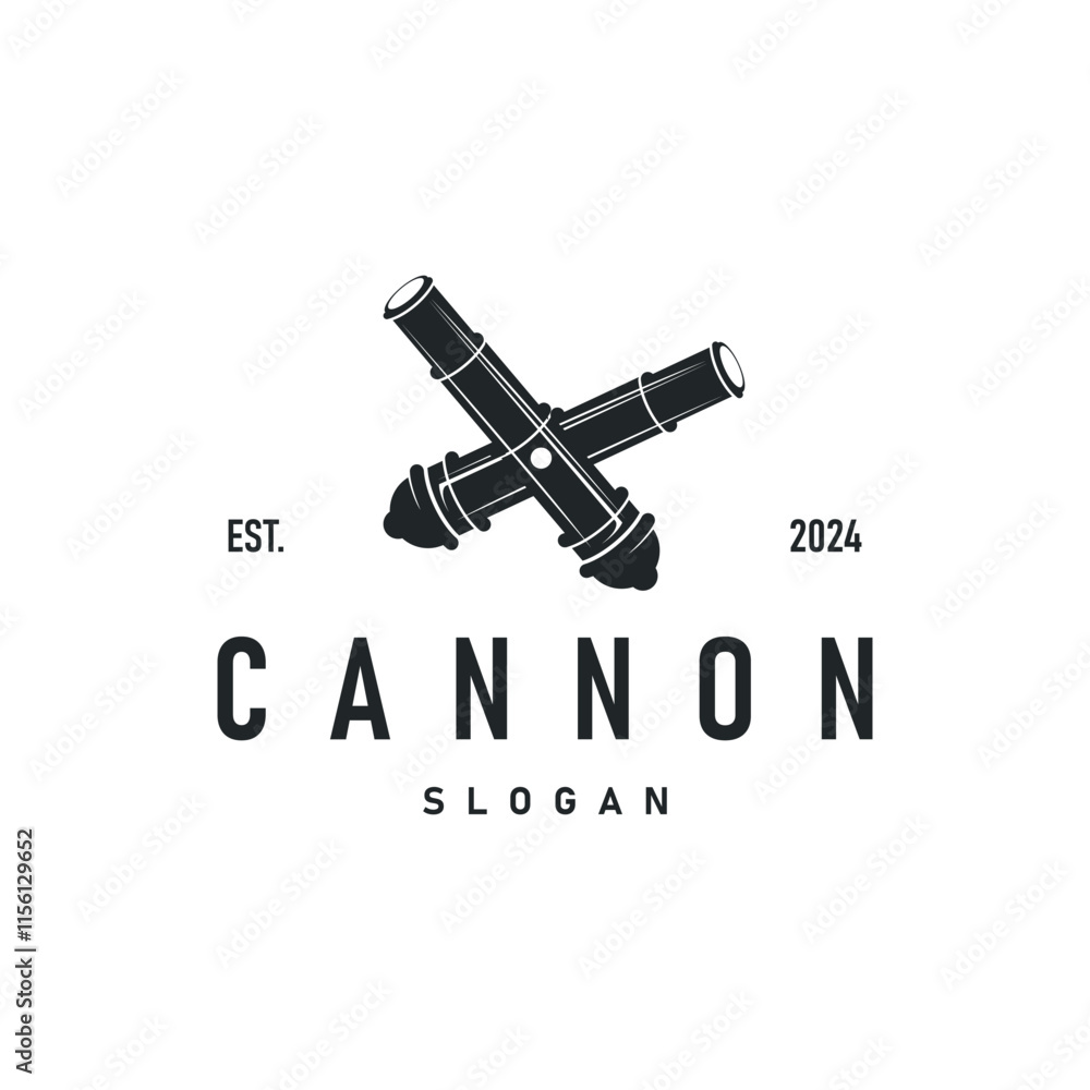 simple military cannon logo design army weapon template illustration ...
