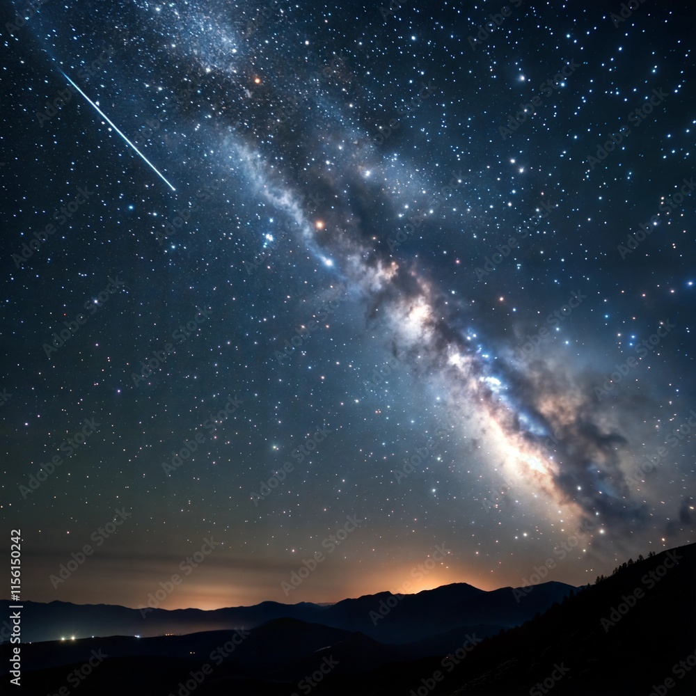 Falling star Photoshop overlay, Night sky, starlight, milky way, galaxy ...