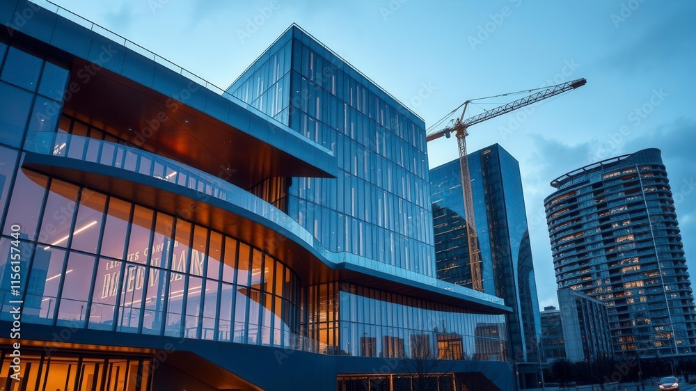 Modern high end architecture project evolution showing the ...