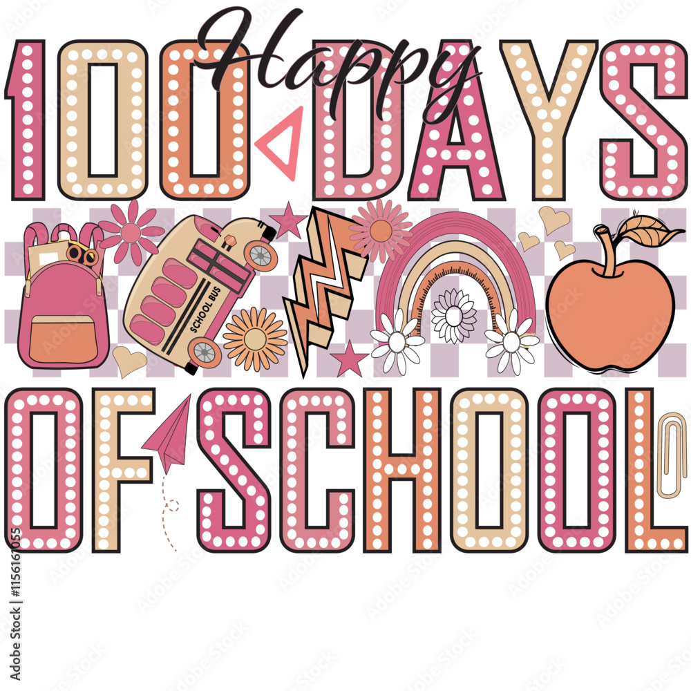 Image vectorielle Stock 100 days of school Dotted Coquette bow svg png ...
