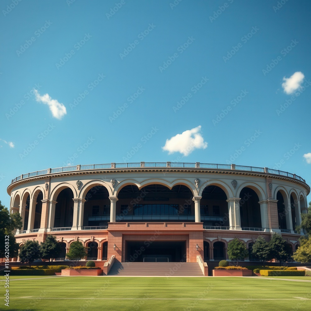 Ilustración de Stock Architechtural details of a football stadium with ...