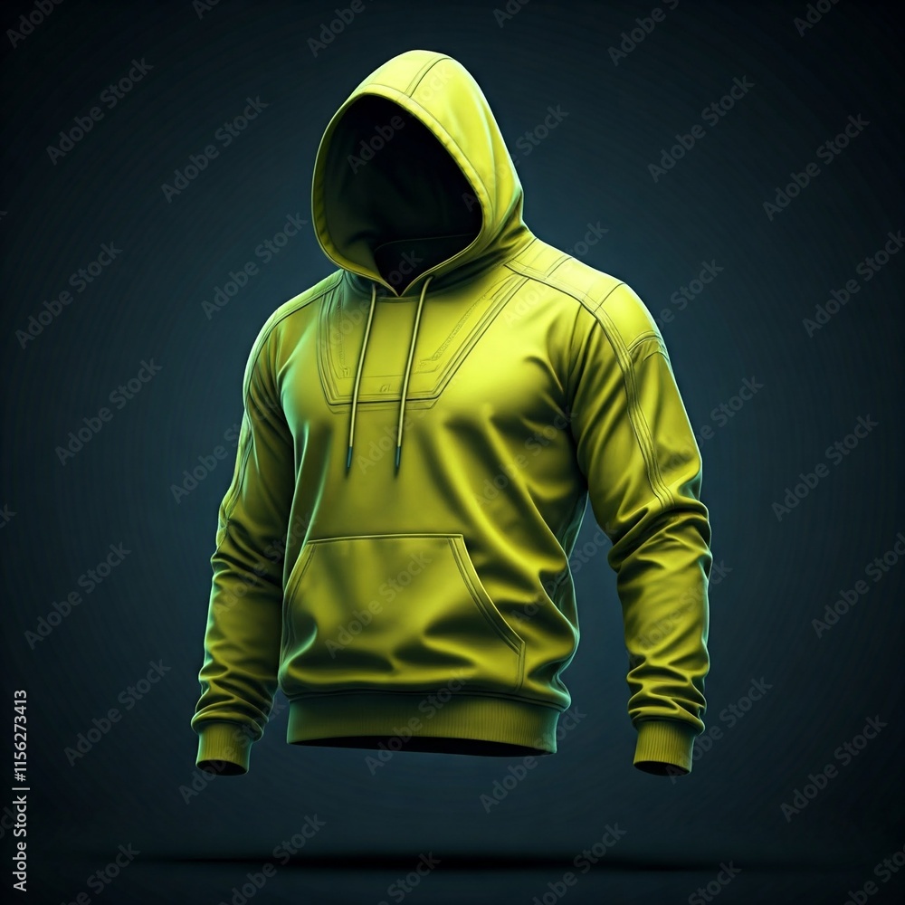 person in a jacket A floating hoodie mockup in a leaning forward pose ...