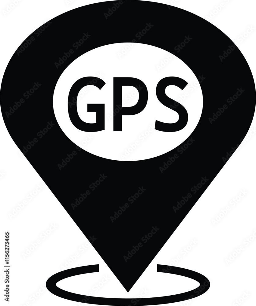 GPS location map pointer icon. GPS location icon on a plain white background. Stock Vector ...