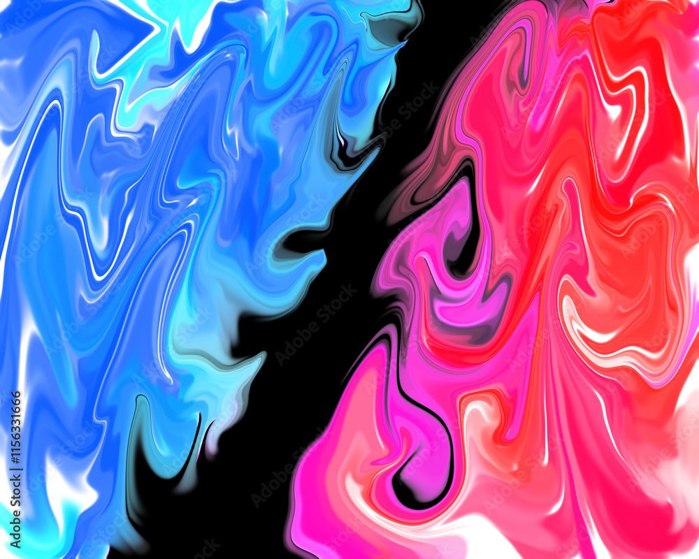 illustration image of liquify pattern background of blue and red colors ...