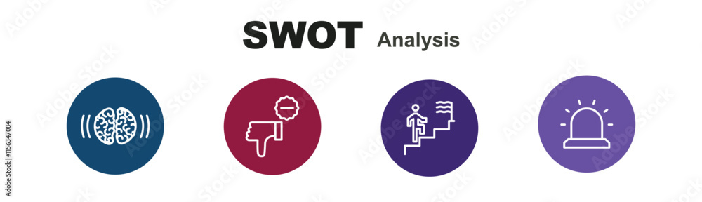 SWOT Analysis icon with color background Stock Vector | Adobe Stock
