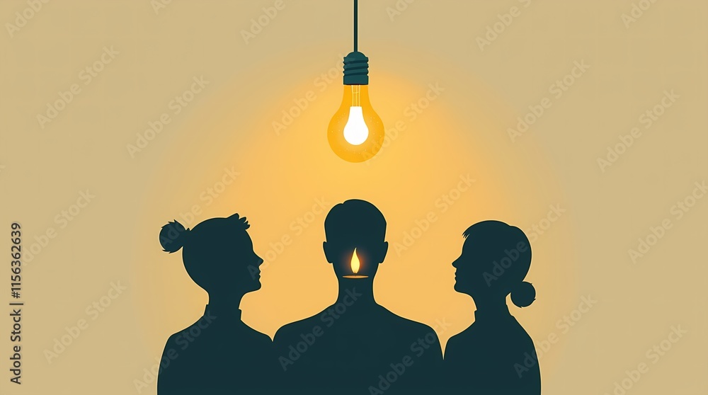 Black silhouette vector people, woman and businessman, holding light, a ...