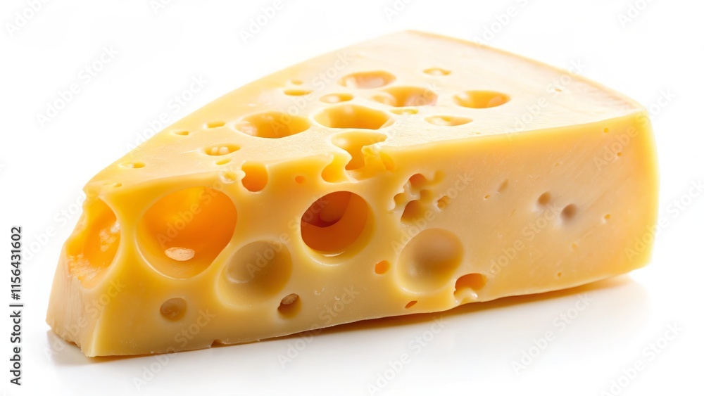 Isolated Cheese Slice, Eye-Level Photo: High-Resolution Image of a ...