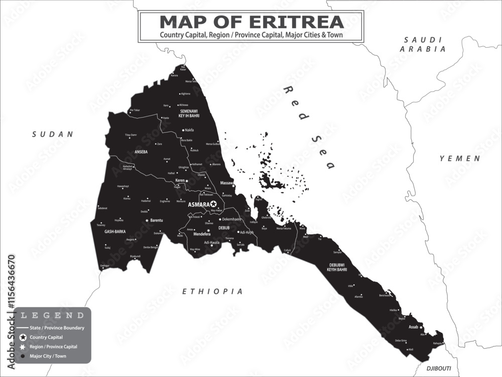 African Countries Geography Political map. Political map of country ...
