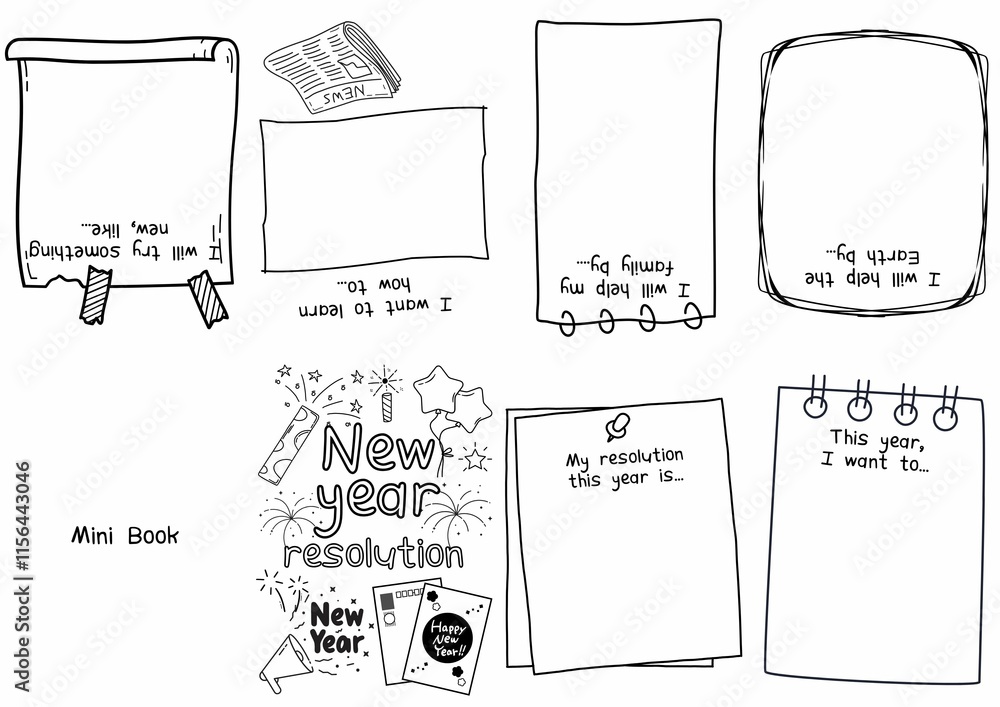 Create a fun New Year Resolution Minibook! Kids can set goals, color ...