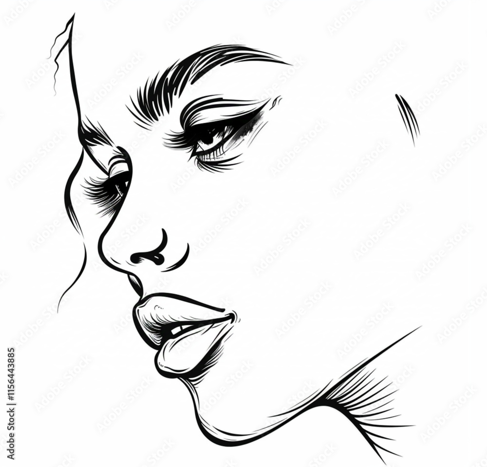 beautiful women face, strong and independent, soft face, tattoo design ...