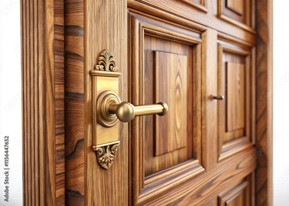 3D Rendered Wooden Door, Tilt-Shift Miniature, High-Resolution Image ...
