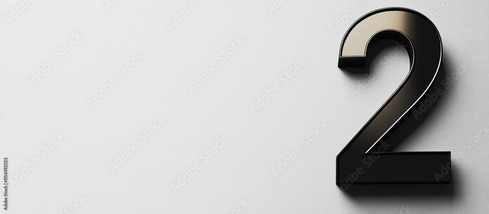 Black Number 2 on Minimalist Background with Space for Custom Text ...