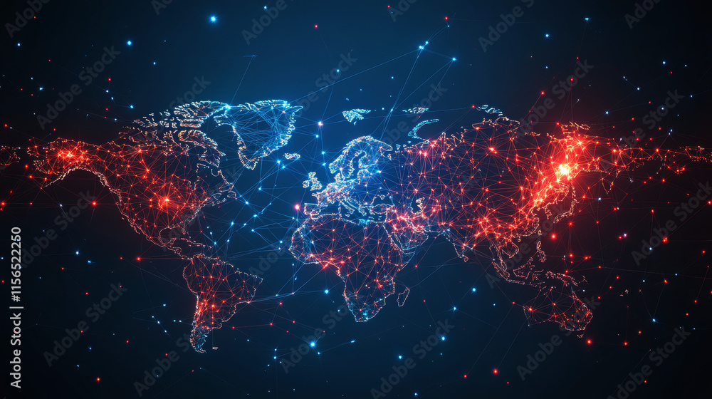 Ilustración de Stock Hologram Of Russia. Map of Russia from polygons ...