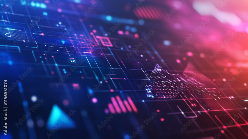 Hologram calendar. Calendar made of polygons, triangles, dots, and ...