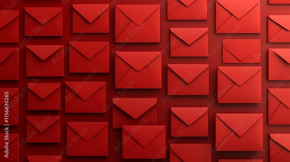 Festive red envelopes arranged in an elegant shape creating a modern ...