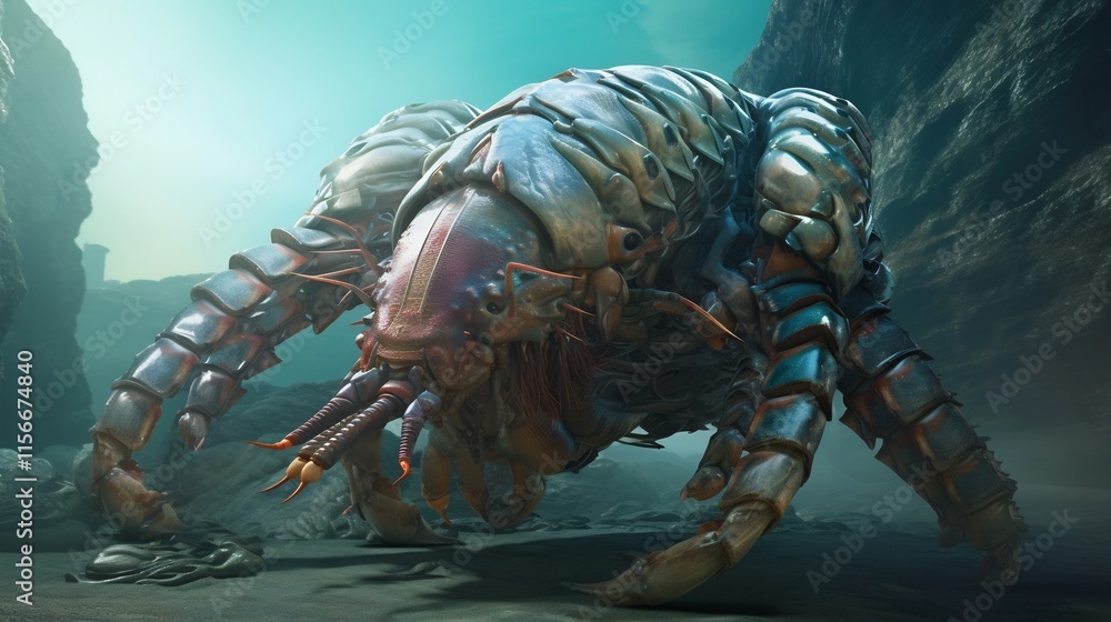 Captivating image of a giant isopod a unique crustacean species resting ...