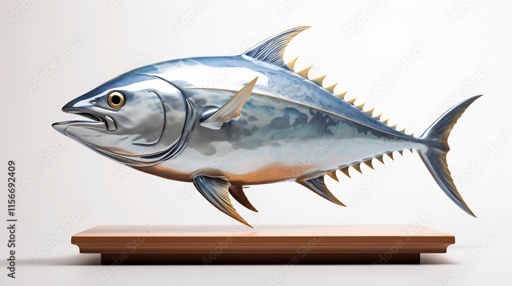 Highly detailed and lifelike 3D model of a bluefin tuna showcasing the ...
