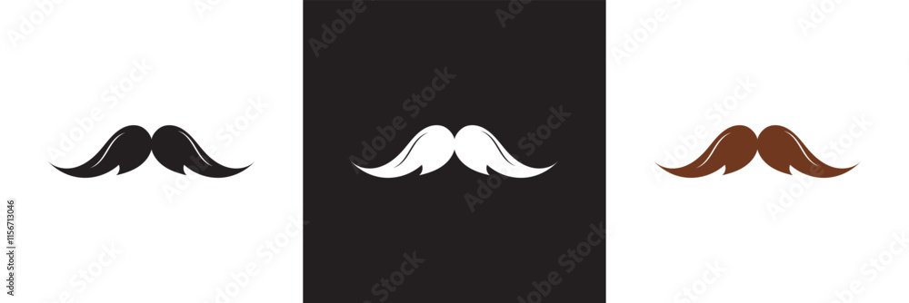 Gentleman moustache icon. Whisker hairstyle. Moustache sign business ...