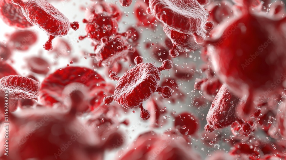 Dynamic blood cell activity human body medical illustration microscopic ...