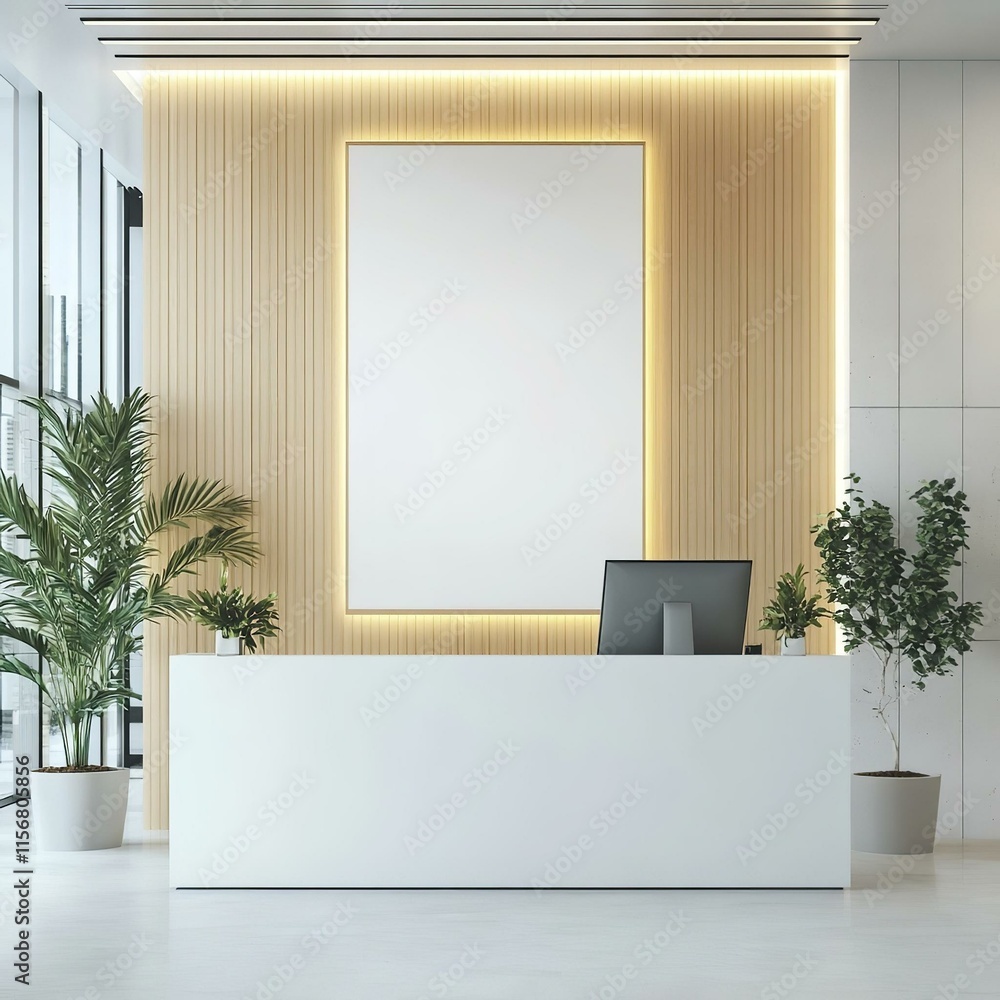 Vertical mockup design White empty frame of company branding with ...