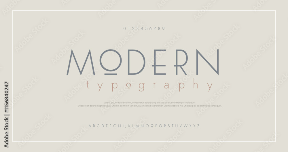 Abstract thin line font alphabet. Minimal modern fonts and numbers ...