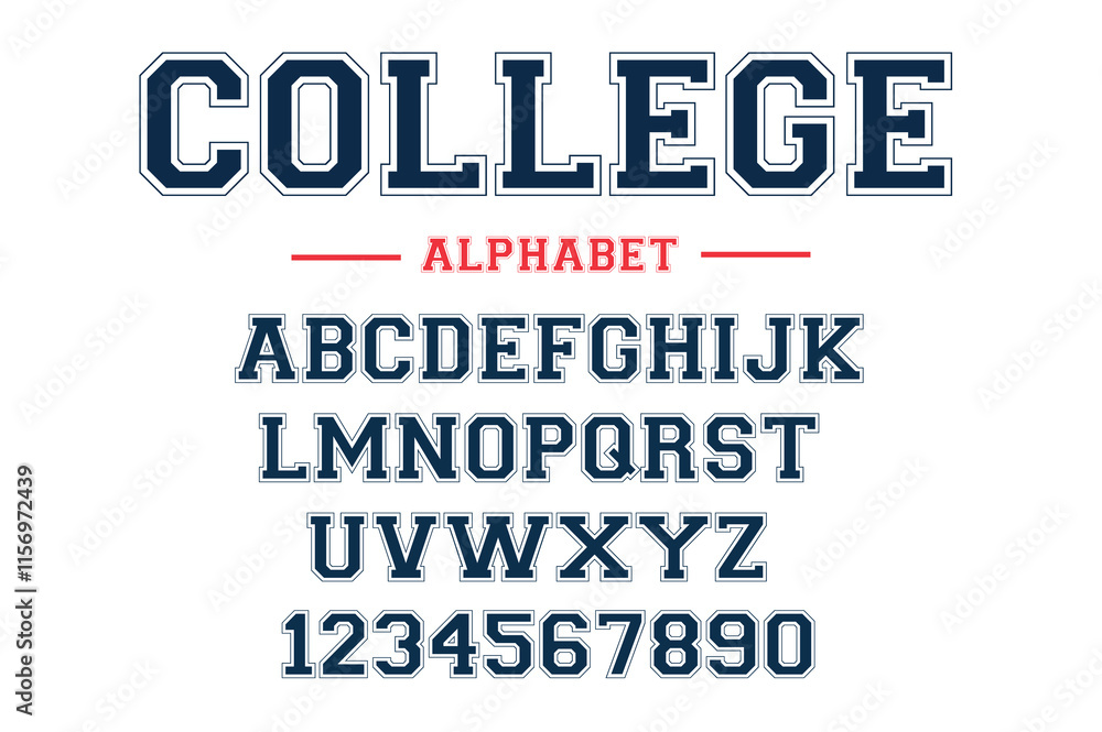 Editable typeface vector. College sport font in american style for ...