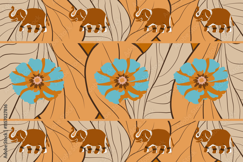 elephants pattern, mandala Beautiful Thailand,thai pattern,seamless ...