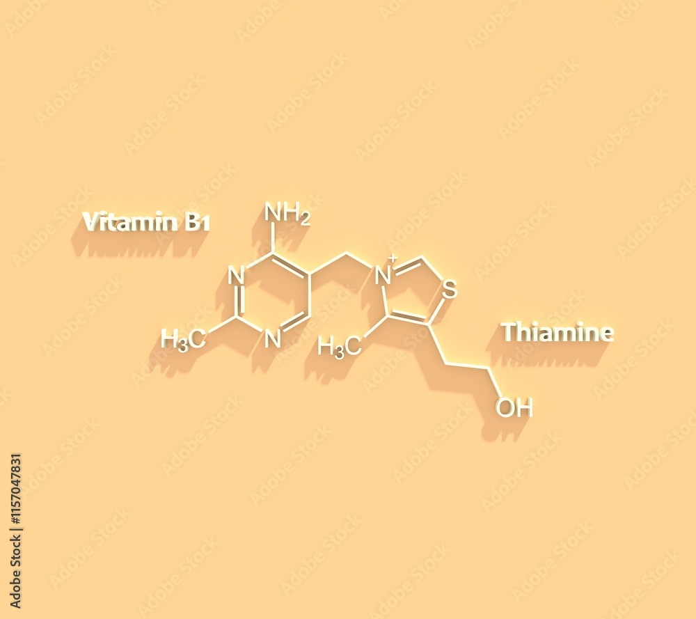 Stock-Illustration „Structure chemical formula of thiamine also known ...