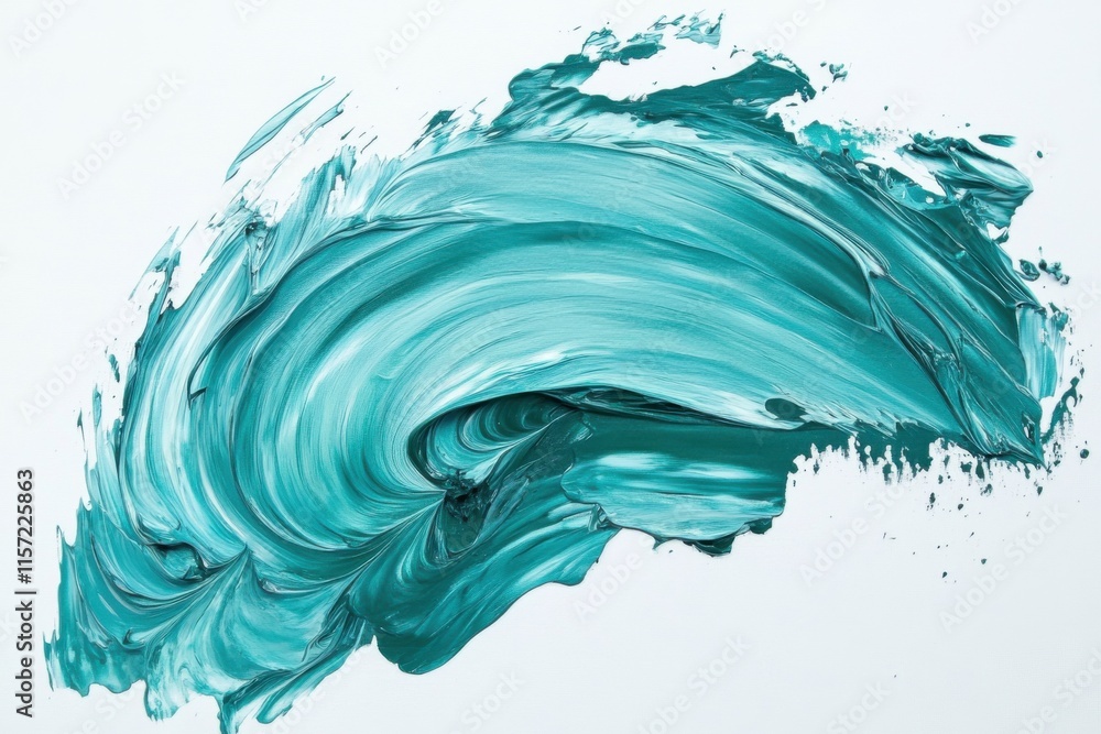 Interior painting, one big fat thick bold smear made with sea-green oil ...