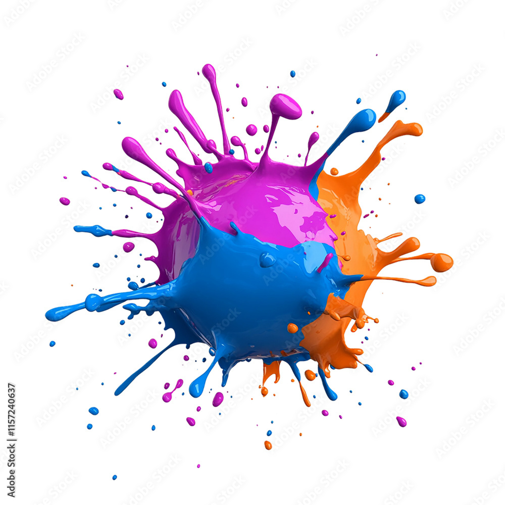 Vibrant and dynamic paint splatter dropping isolated on a PNG ...