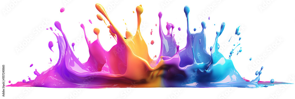 Vibrant and dynamic paint splatter dropping isolated on a PNG ...