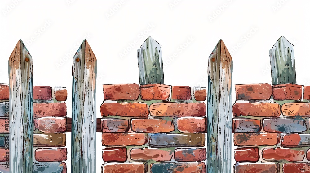Corrugated Brick Wall Fence Texture Background for Design Projects ...