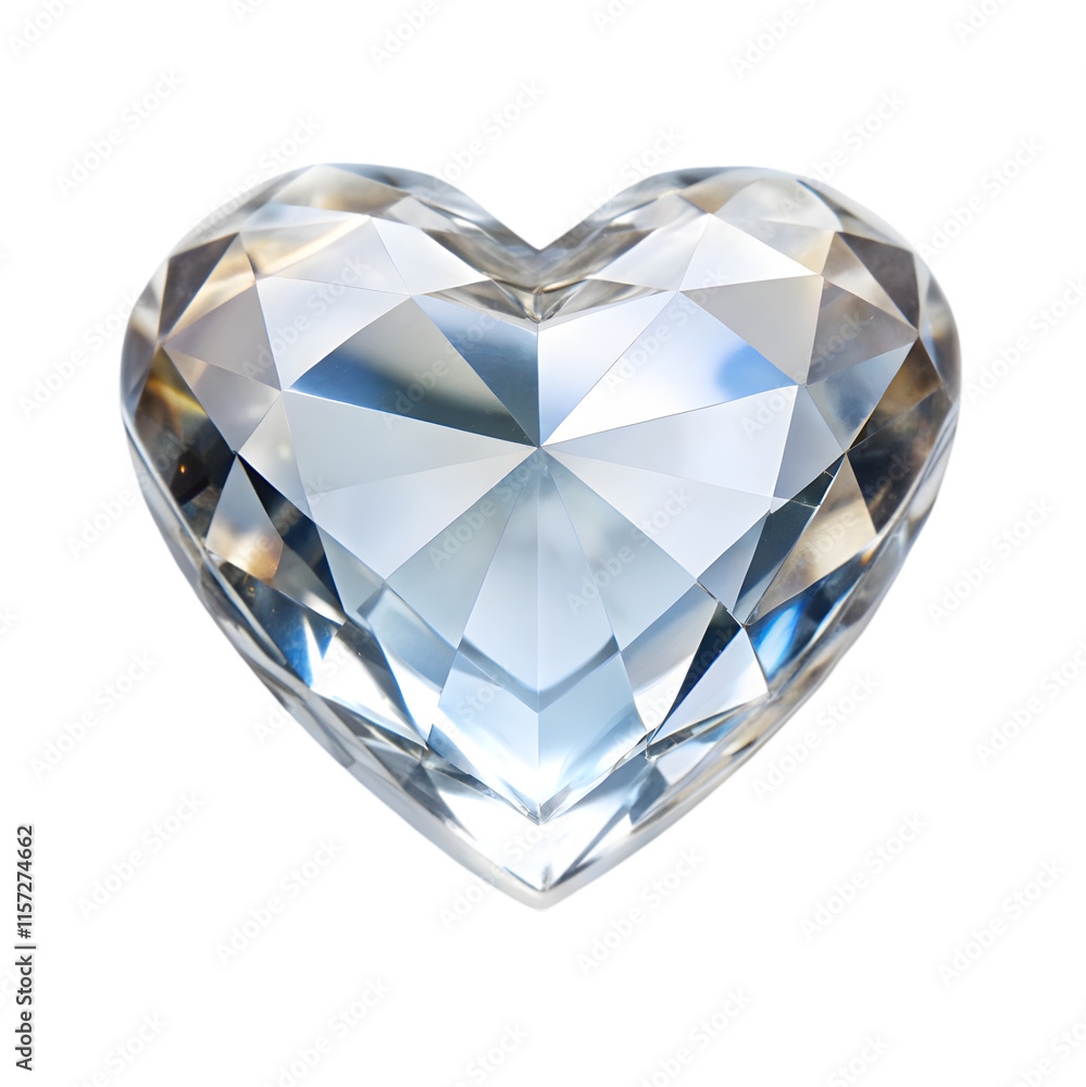 heart shaped crystal top view isolated on transparent background Stock ...