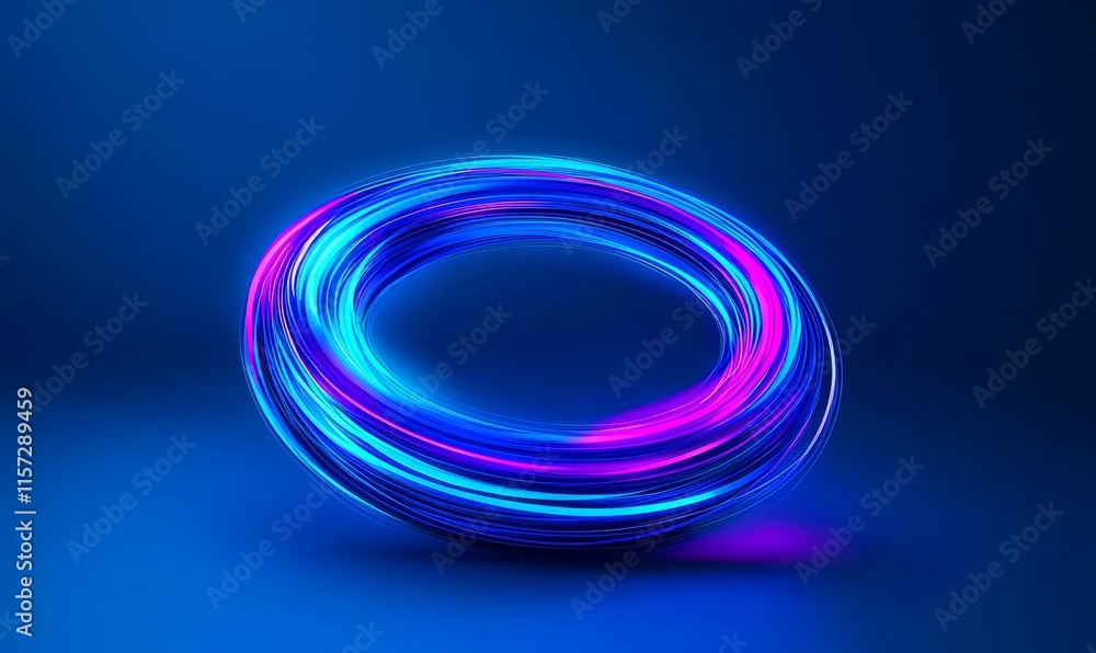 A swirling light effect with a glow, featuring a circular lens flare ...